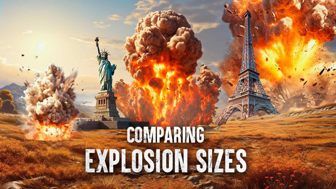Watch the incredible size comparison of the world's explosions