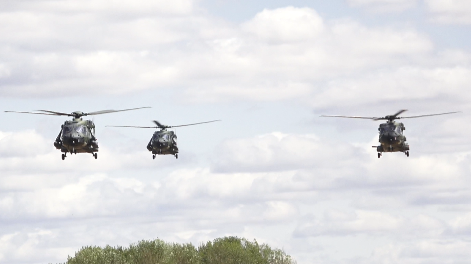 Watch a trio of German NH90s thunder past in tight formation