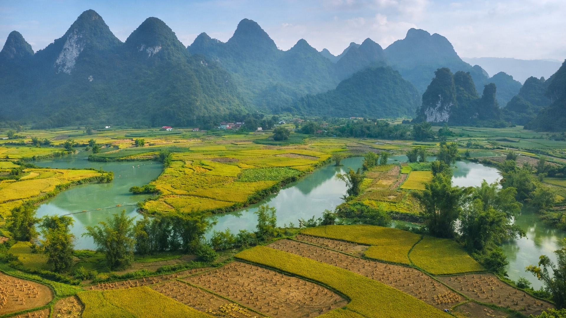 A farming valley hidden behind limestone mountains