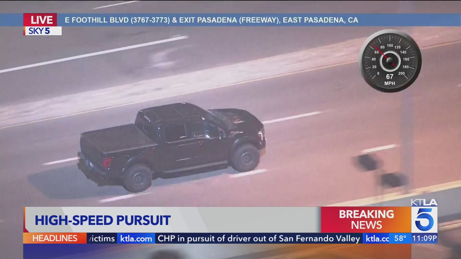 CHP officers chase truck driver in LA County
