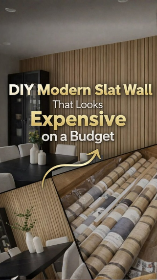 DIY modern slat wall that looks expensive on a budget