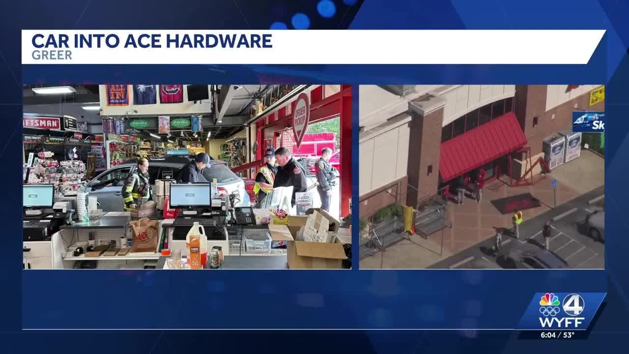 Car ends up inside Ace Hardware store