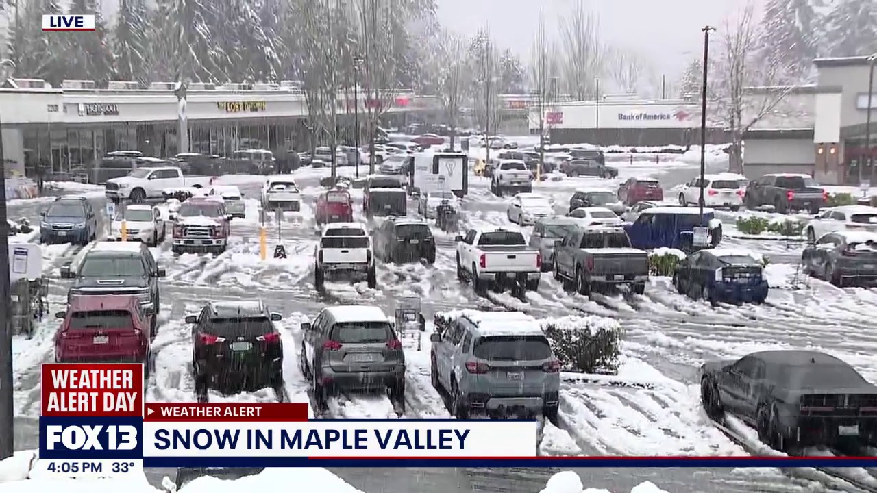 Snow blankets Maple Valley as winter storm hits Western Washington