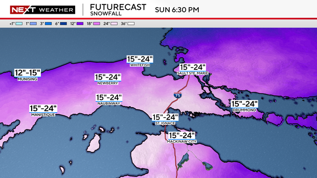 Maps show Michigan snowfall forecast totals. Snowstorm to hit Upper and ...