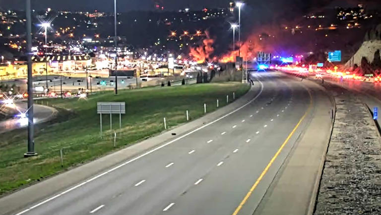 3 hospitalized after tanker truck crash causes massive fire on I-471 ...