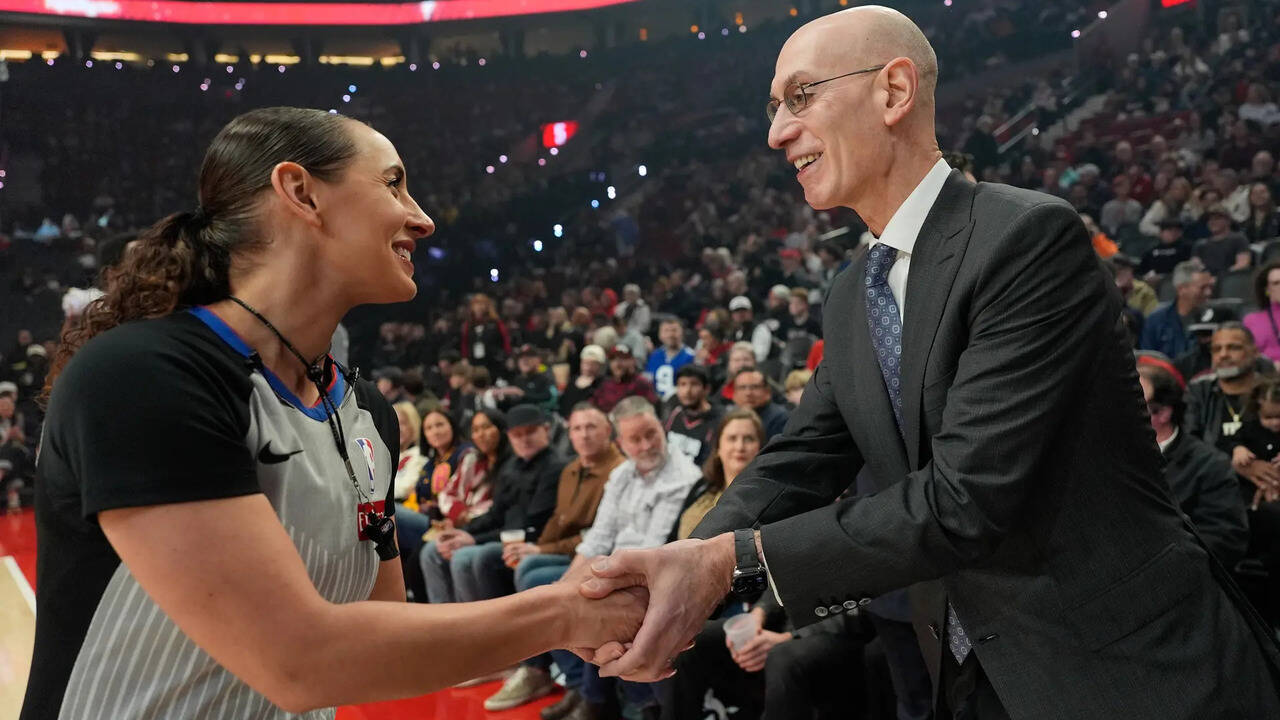 NBA commissioner Adam Silver visits Portland following arena renovation ...