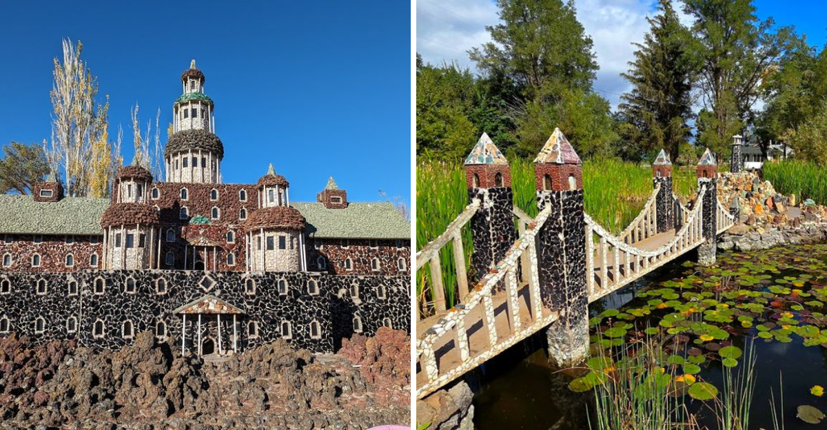 This whimsical Oregon garden is filled with castles built from lava ...