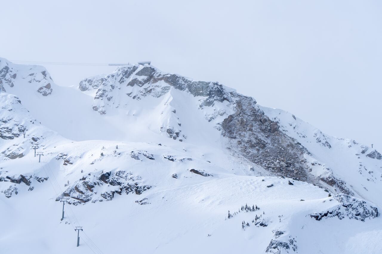 What caused the rockslide at Whistler Peak?