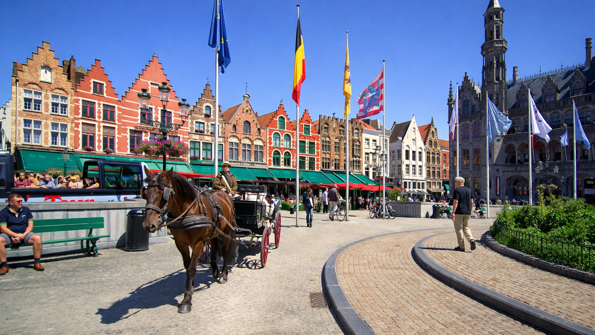 Historic Bruges, Belgium medieval city of canals (4K)