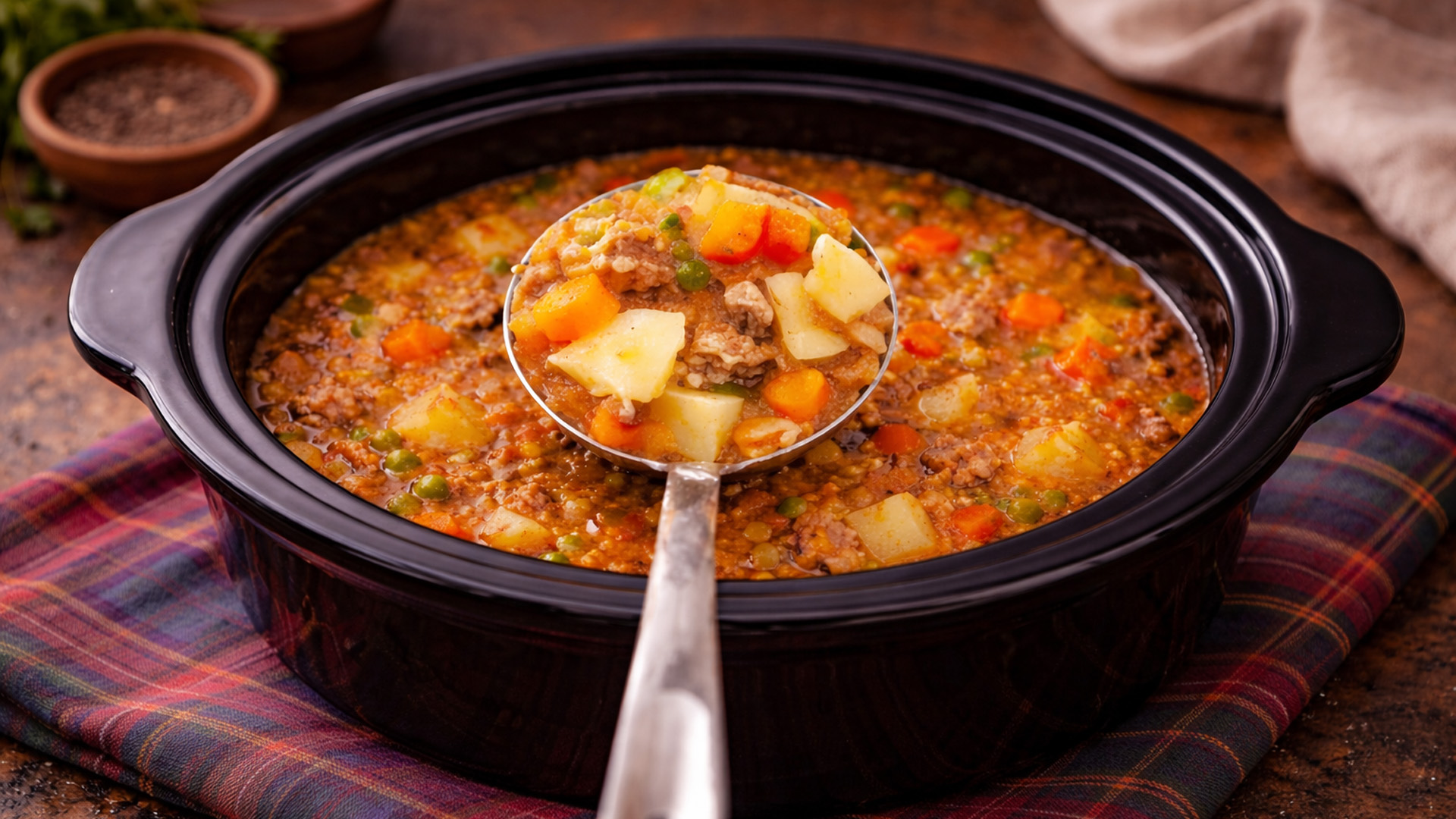 Easy savoury mince beef made in the slow cooker