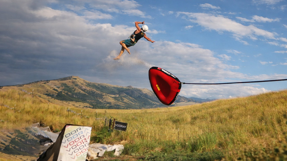 Human slingshot water slide