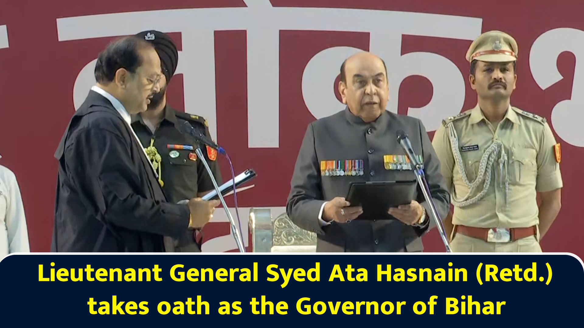Lieutenant General Syed Ata Hasnain (Retd.) takes oath as the governor ...