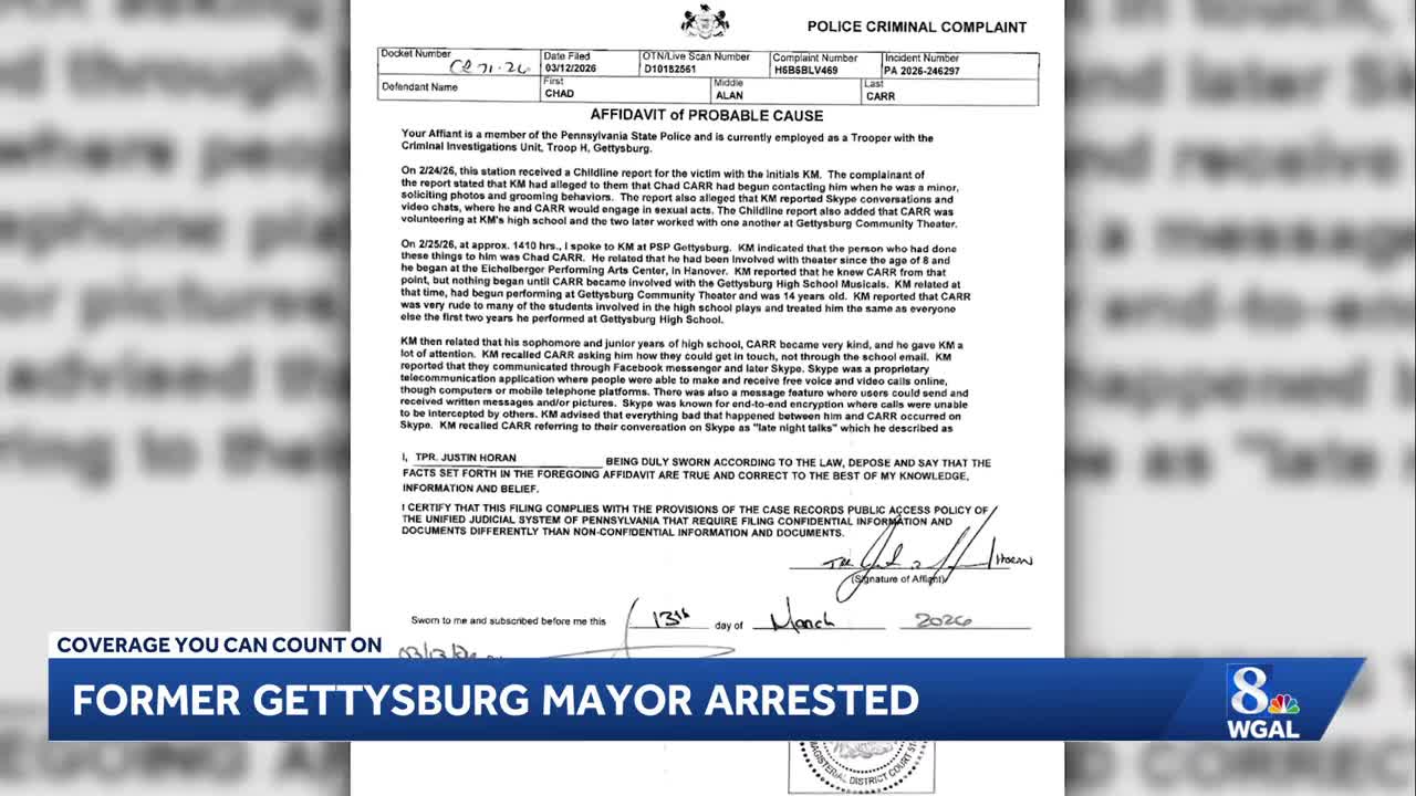 Court documents allege former Gettysburg mayor groomed teen through ...