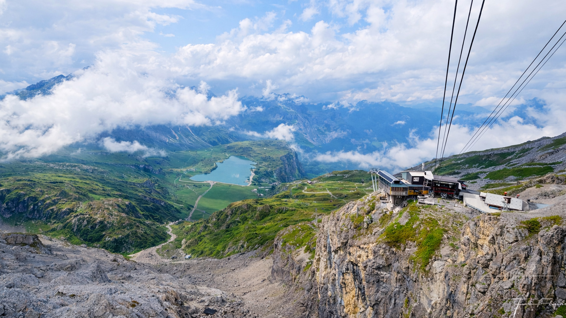 Mount Titlis Engelberg scenic glacier summit Switzerland (4K)