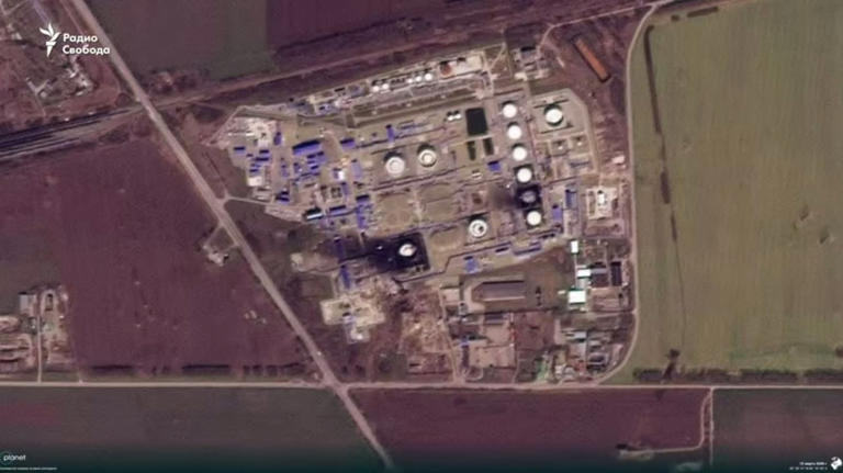 Two fuel tanks destroyed after drone strike on oil depot in Russia's ...
