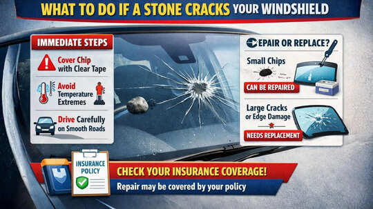 What to do if a small stone cracks your car’s windshield while driving