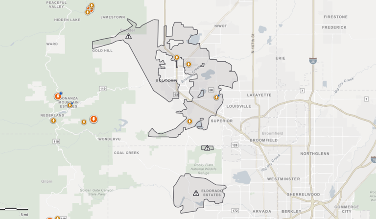 Map: Xcel will shut off power Saturday amid fire danger in Boulder ...