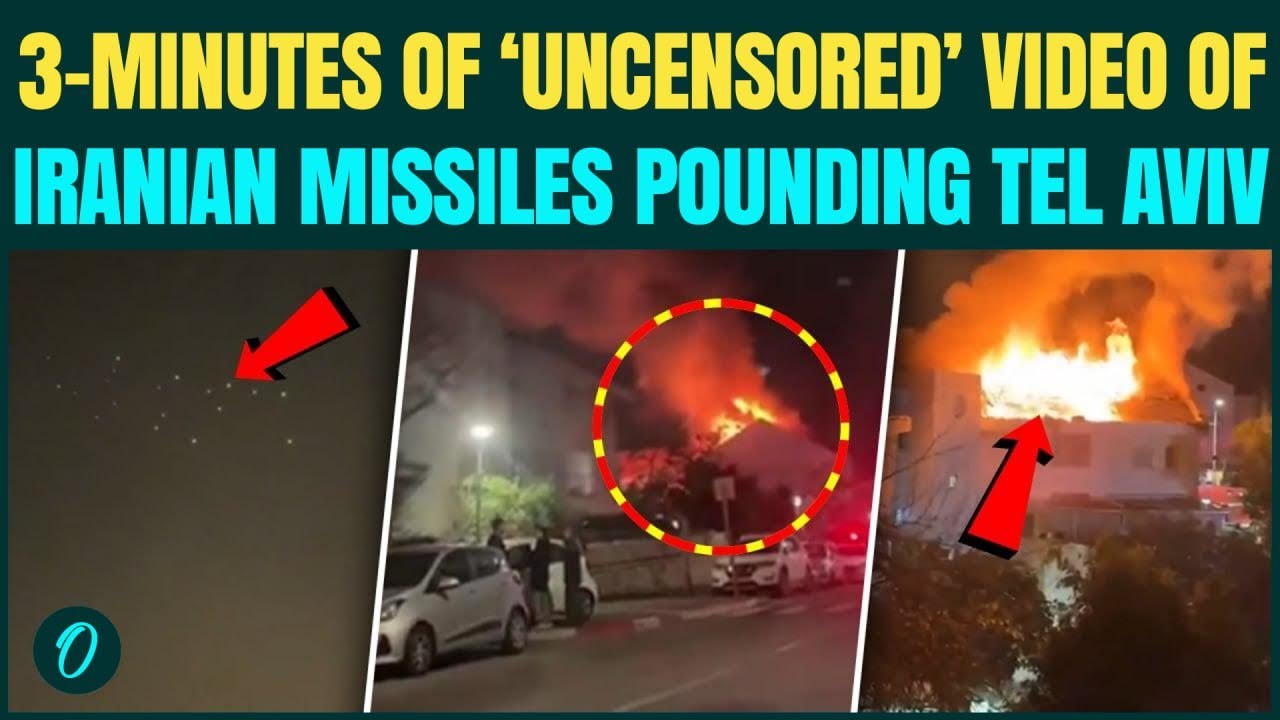 Raw footage: 3 minutes of back-to-back Iranian ballistic missiles pound ...