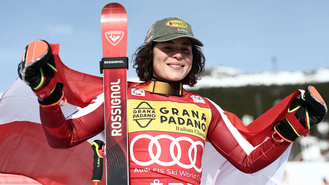Julia Scheib secures World Cup giant slalom title as Mikaela Shiffrin ...