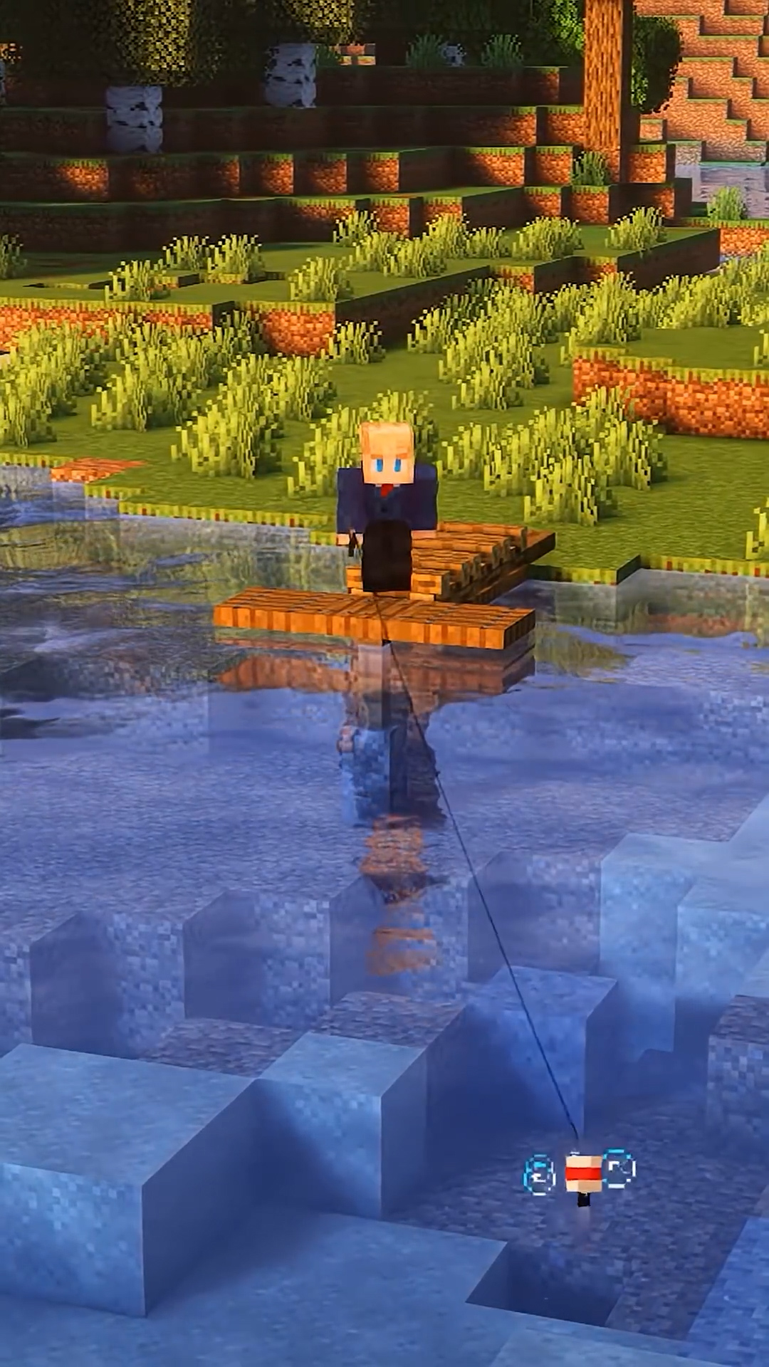 This fishing dock makes Minecraft fishing more efficient