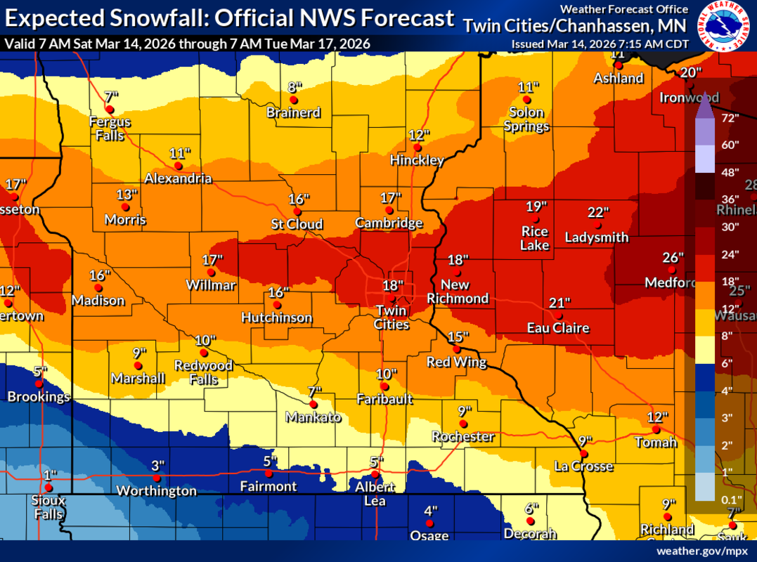 Winter storm: Twin Cities set for 12-18 inches of snow, blizzard ...