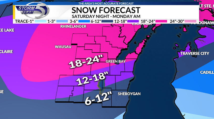 Snowstorm targets northeast Wisconsin with heavy snow accumulation