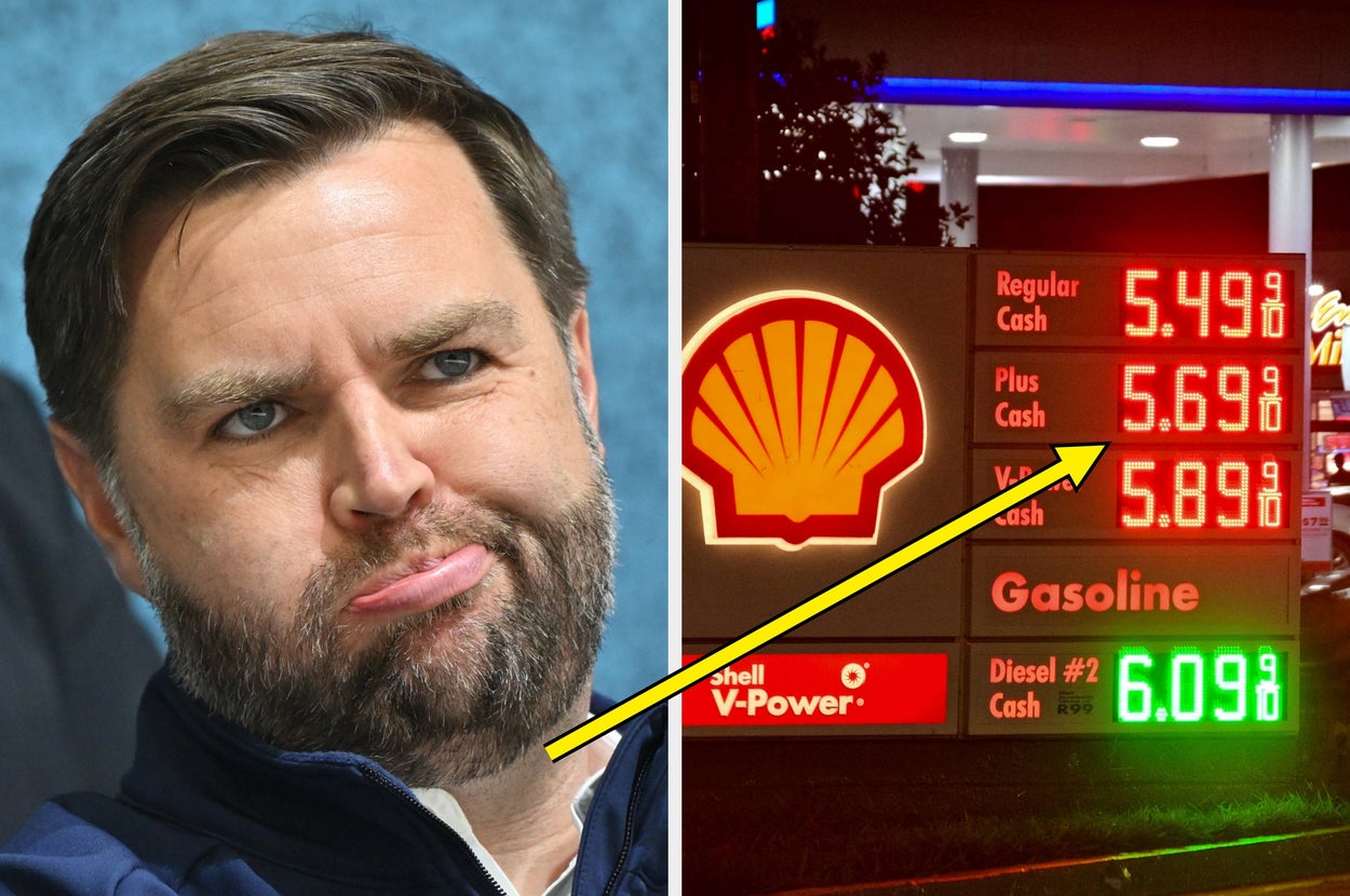 JD Vance's latest comment about Donald Trump's gas prices is backfiring ...
