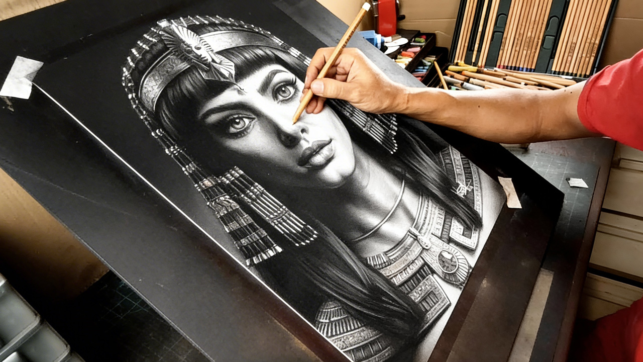 Drawing Cleopatra Reborn: Freehand art with mind-blowing details and depth
