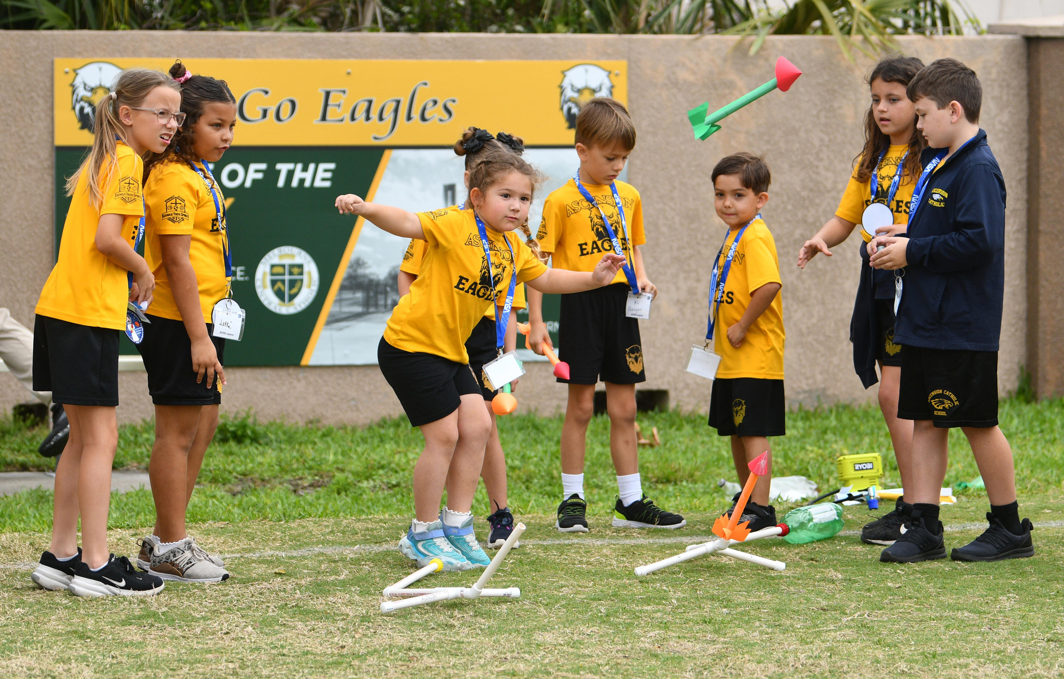 Students launch rockets at Ascension Catholic School's Space Day