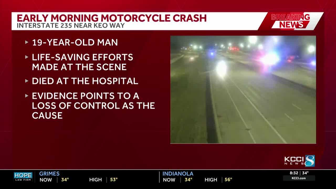 Deadly Des Moines motorcycle crash: 19-year-old killed on I-235 near ...