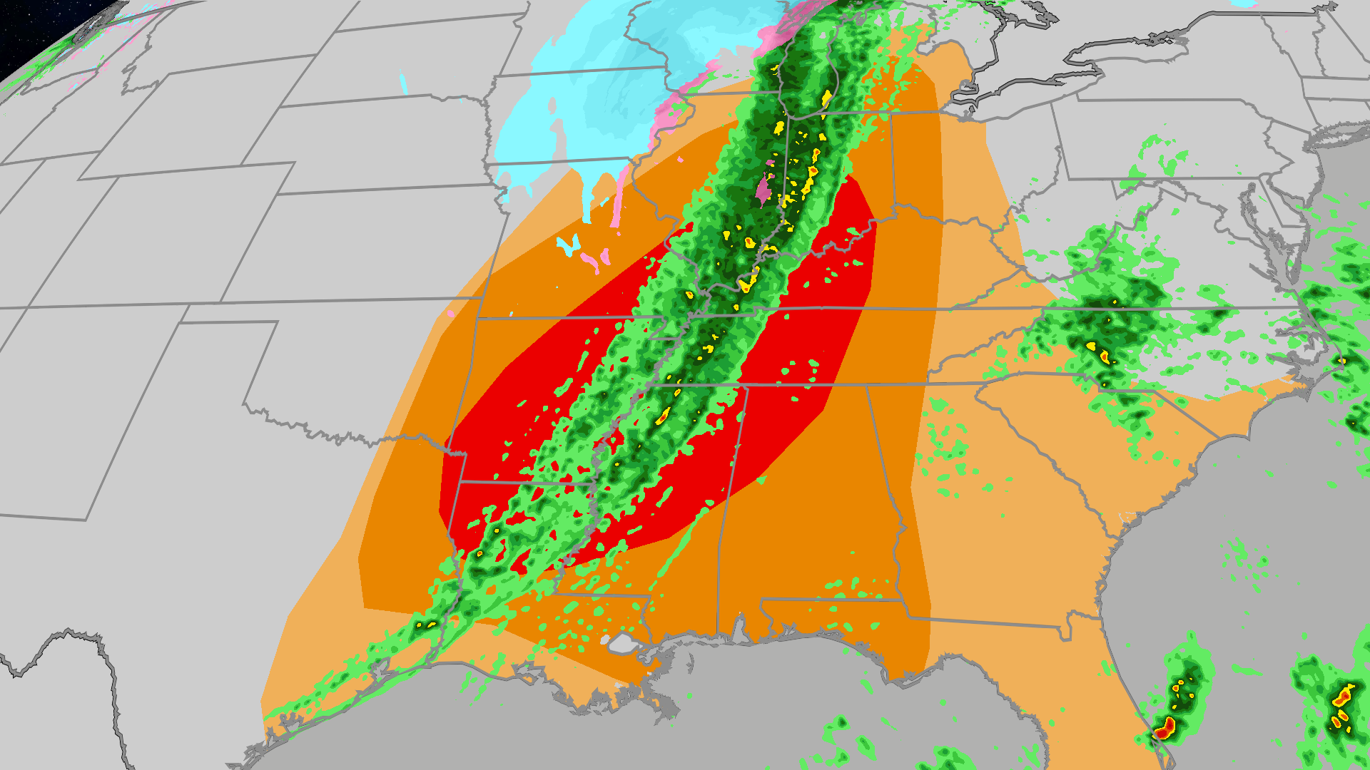 Severe storms for Mississippi River Valley, Midwest Sunday