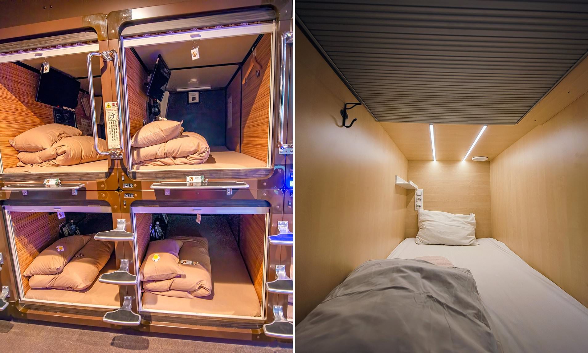 Claustrophobic and depressing: The windowless 'capsule' hotel room is ...