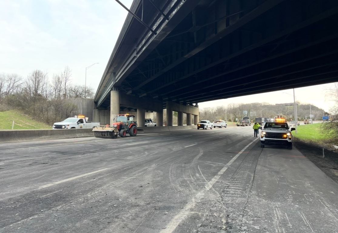 Crews assess damage, begin repairs on I-471 after fuel truck fire ...