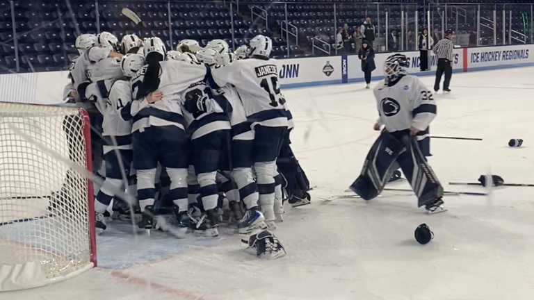 See Penn State women's hockey celebrate after advancing to first-ever ...