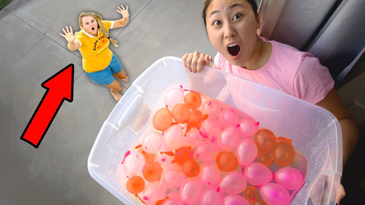 I dropped water balloons on my mom! 🎈