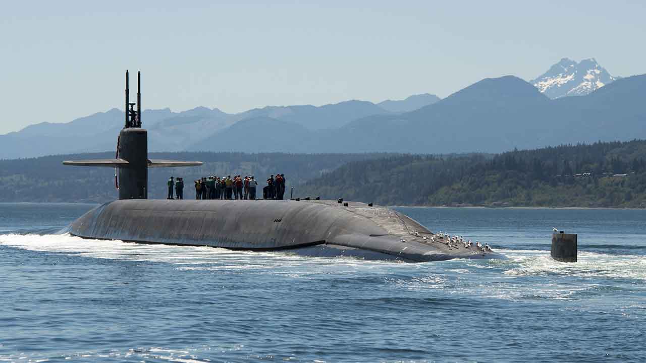American nuclear submarine with ballistic missiles leaves Scotland base ...