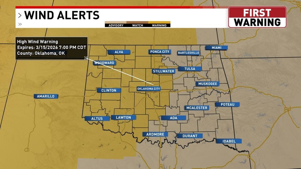 High wind warnings & fire weather warnings issued on Sunday