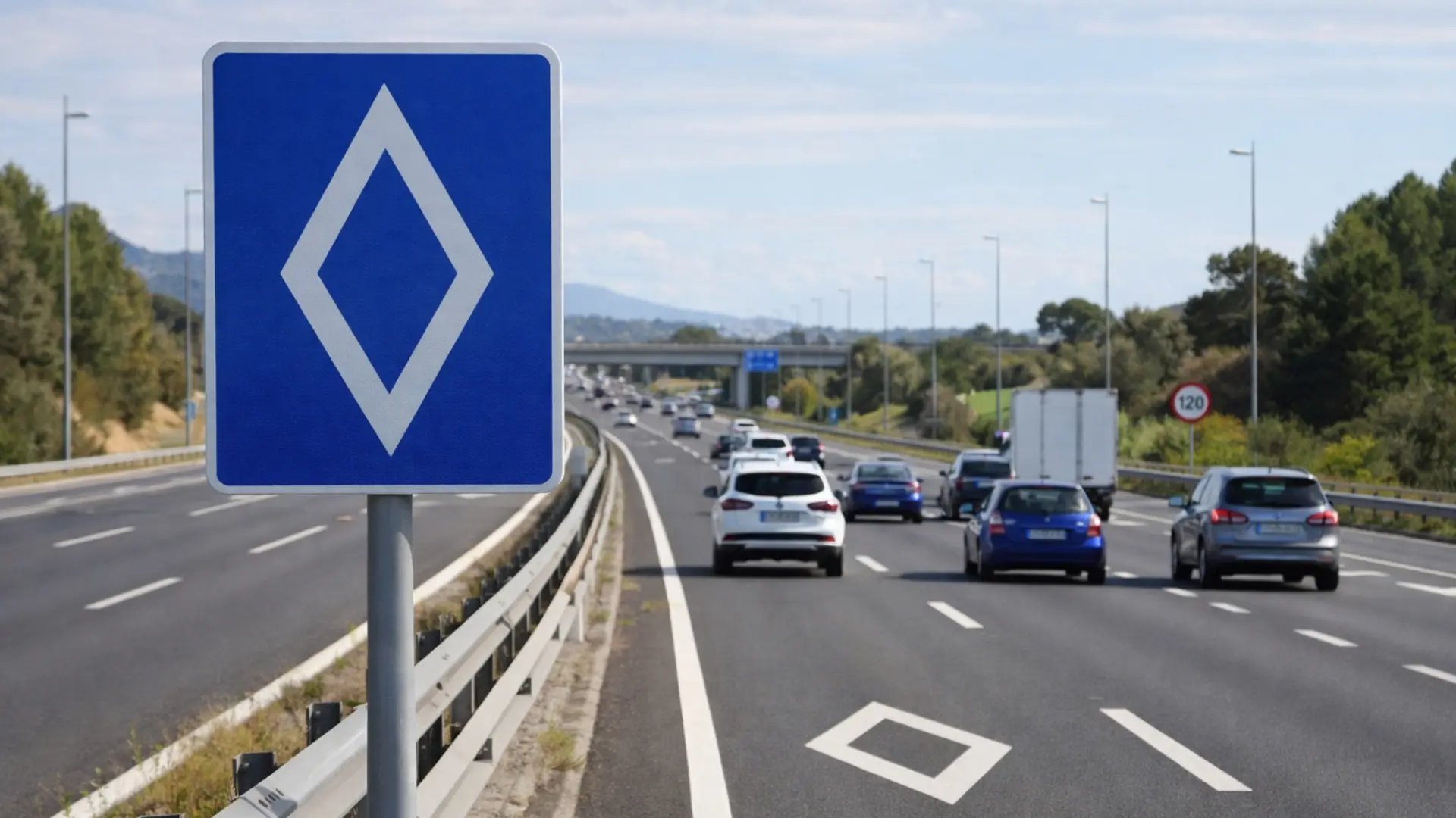 Nueva señal de tráfico con «rombo blanco» conquista las carreteras en ...