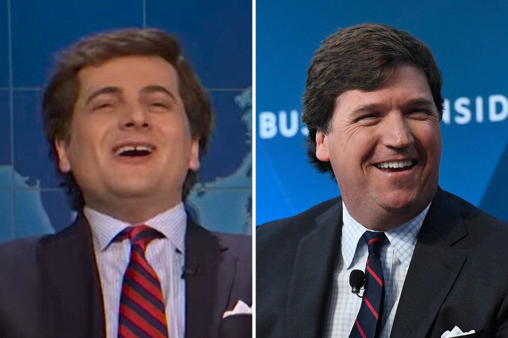 Tucker Carlson laugh roasted by 'SNL' newbie on weekend update