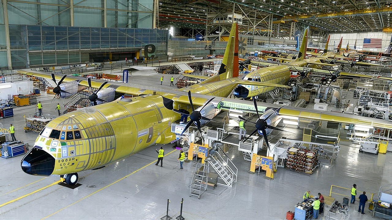 Inside factory producing the legendary Lockheed C-130 Hercules