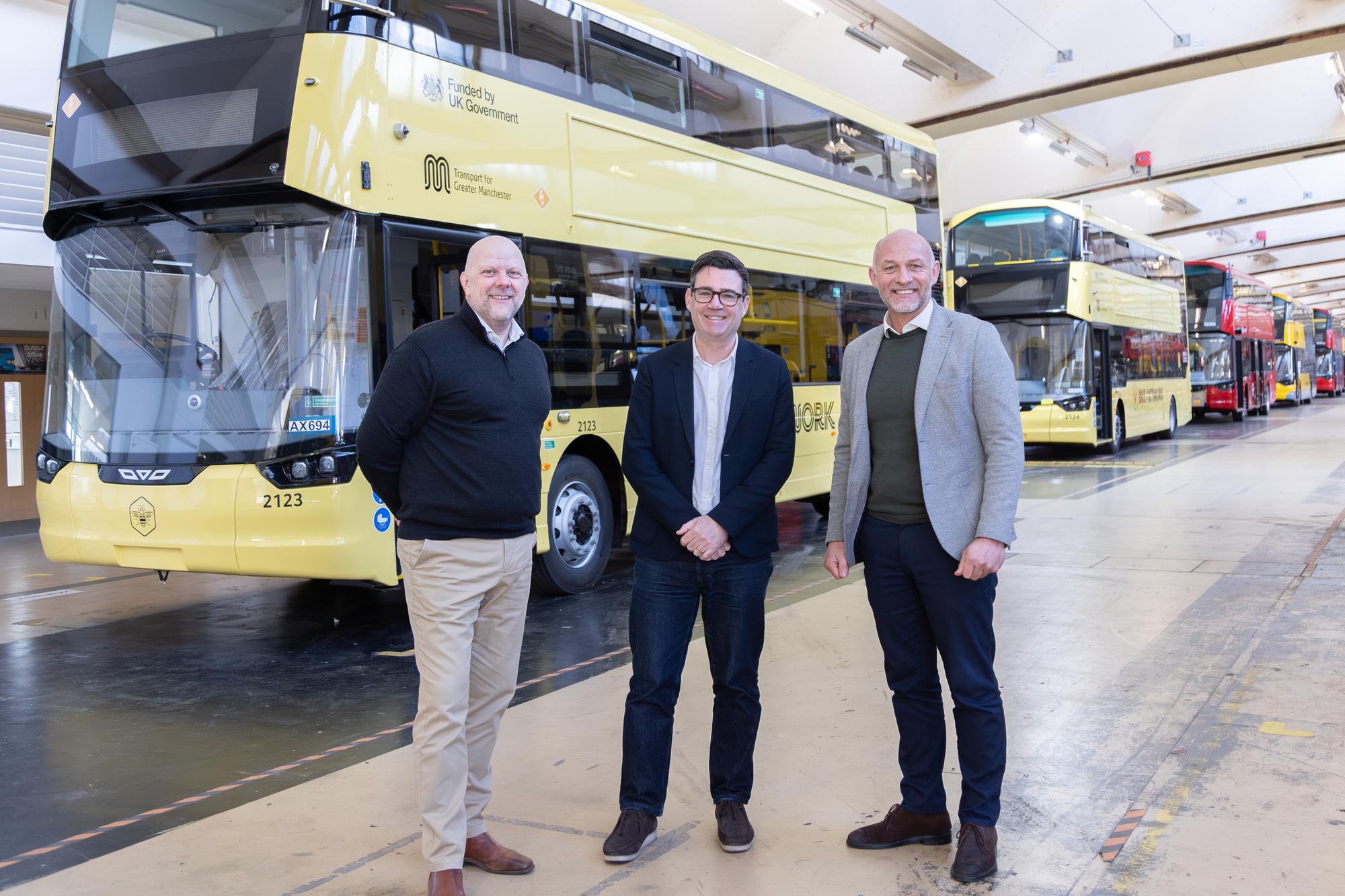 GM Mayor Andy Burnham confirms order for new electric buses on visit to ...