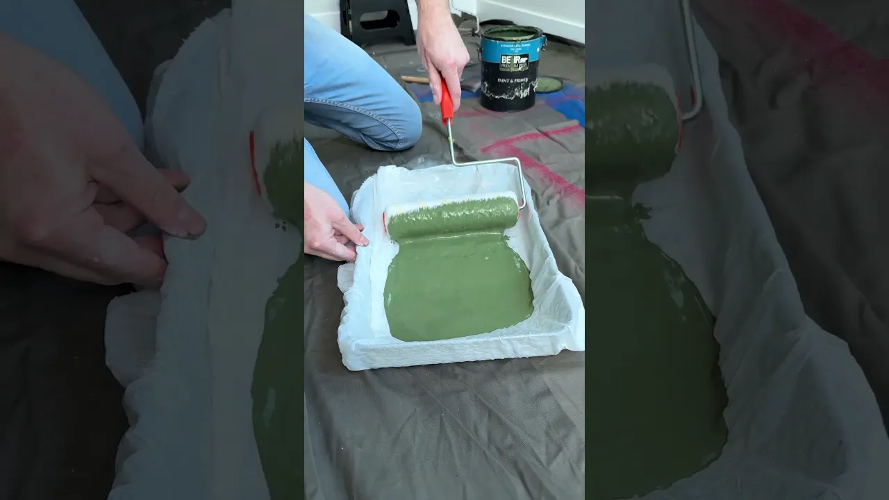 Line tray with a garbage bag to save leftover paint and cut down on ...