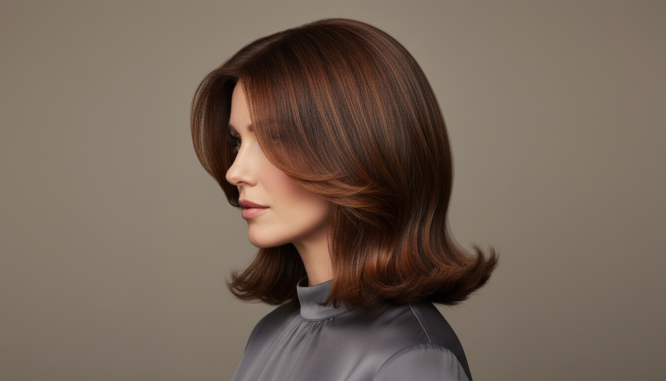 Haircuts to hide a double chin and slim a round face for women in their 30s