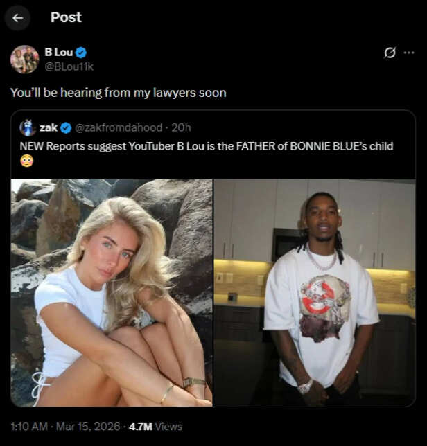 Is B Lou the father of Bonnie Blue's child? OnlyFans star's pregnancy ...