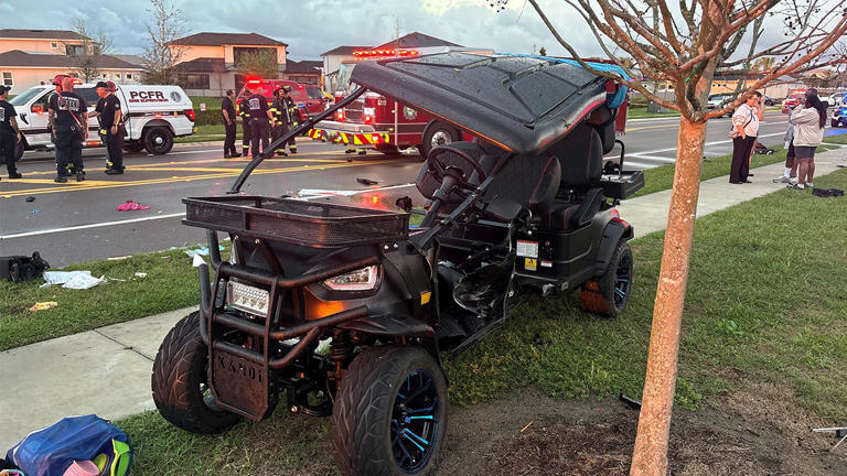 8 people ejected, seriously injured after golf cart hit by vehicle in ...