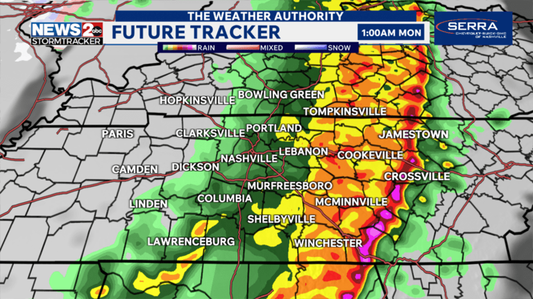 Strong storms, damaging winds across Middle TN