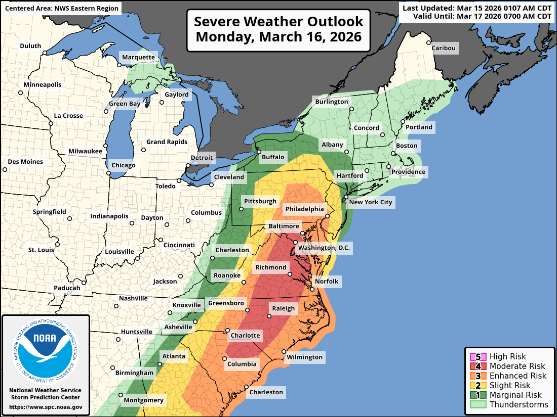 Dangerous storm outbreak could slam DC area Monday; tornadoes possible