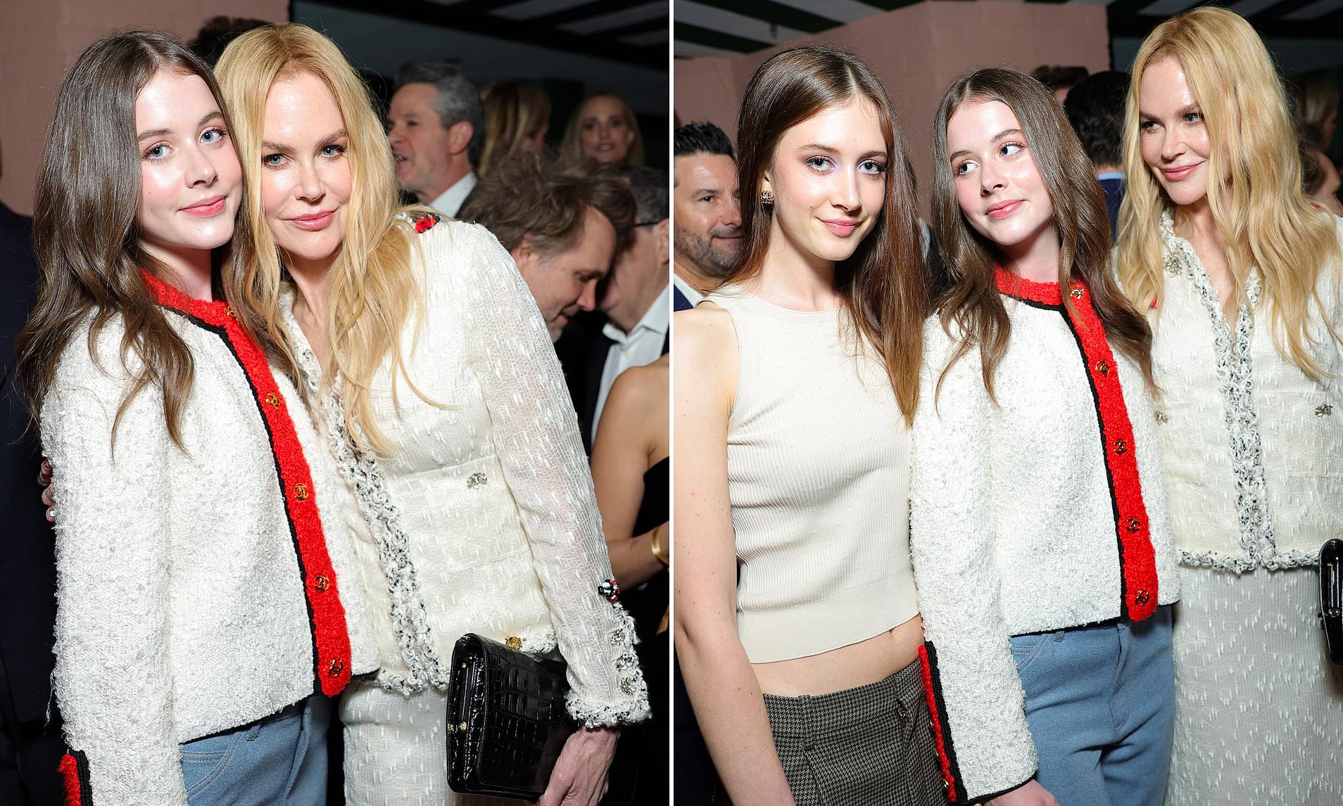 Nicole Kidman poses with daughters Sunday, 17, and Faith, 15, at Oscars ...