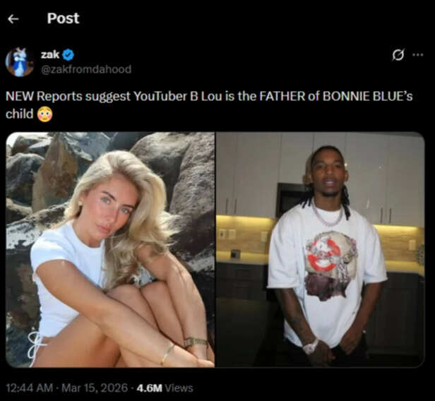 Is B Lou the father of Bonnie Blue's child? OnlyFans star's pregnancy ...