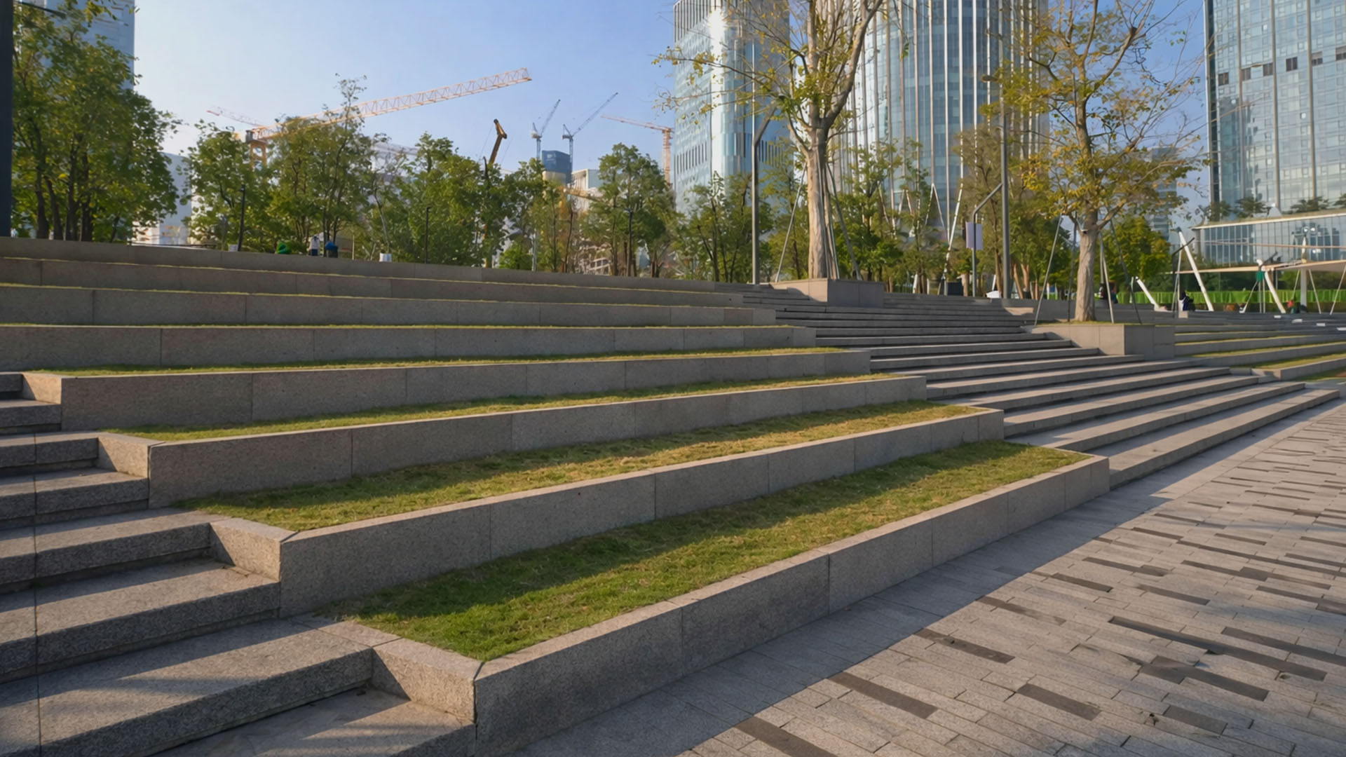 Diseño de escalones verdes mejora el uso de parques en China